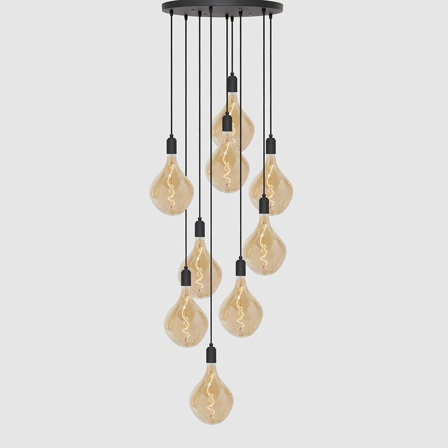 Elegant 9 Drop Chandelier Light with Amber LED Bulbs | LiquidLEDs ...