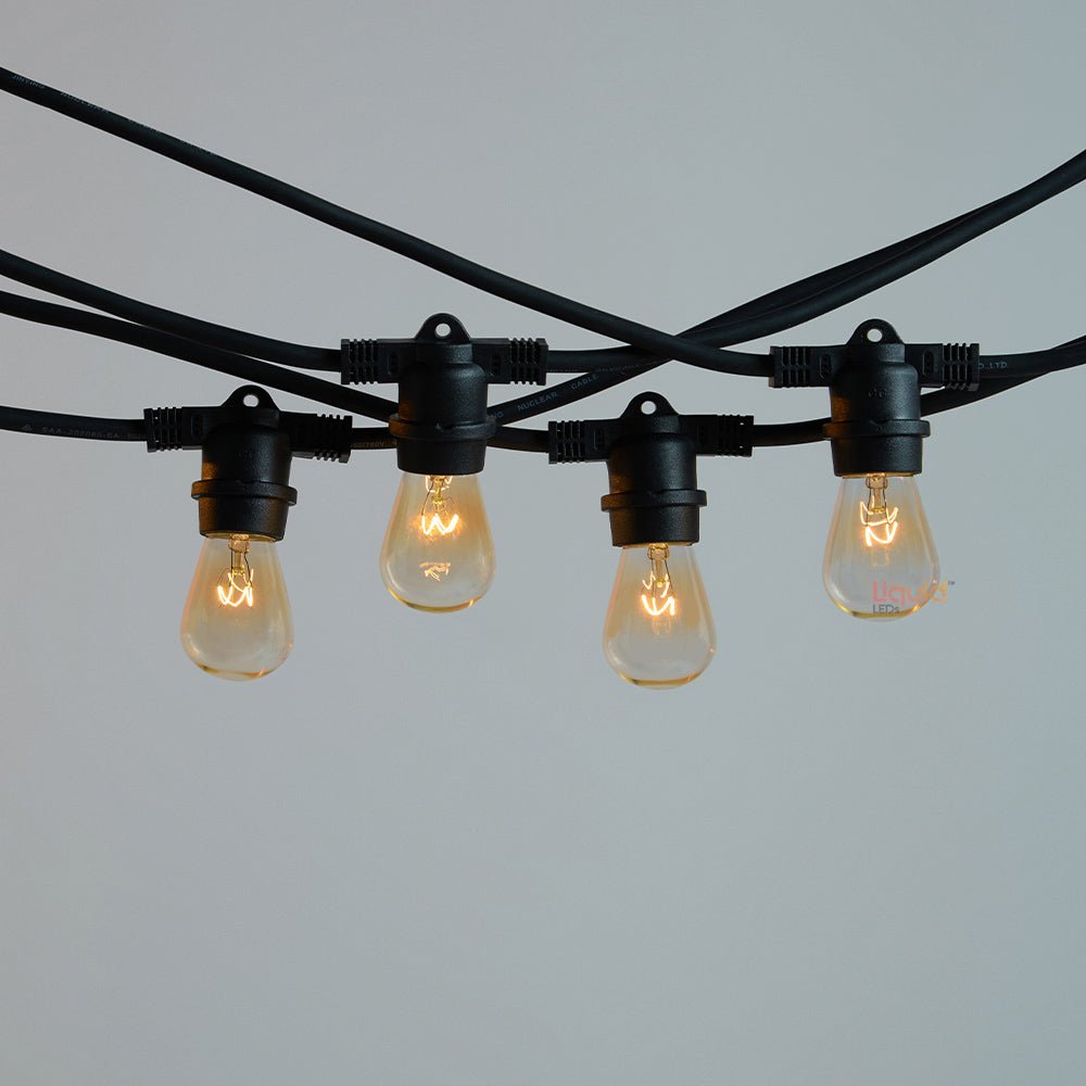 Black Outdoor Festoon String Light - 10 E27 Sockets | LiquidLEDs ...